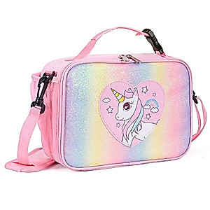 HITOP Kids Lunch Bag Box Double Insulated Water Resistant Fabric with Interior and Exterior Zippered Pockets and External Bottle Holder Ideal for Children 3+ Back to School Supplies