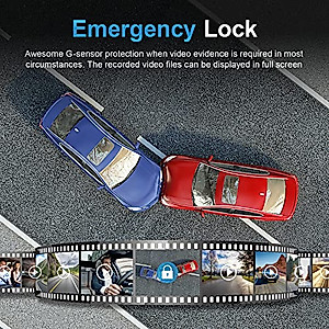 Mirror Dash Cam,12" Rearview Mirror Dash Cam for Cars & Trucks, Dash Cam Mirror Front and Rear Waterproof Backup Camera, Enhanced Night Vision, Parking Assistance by KQQ (Free 64GB Card)