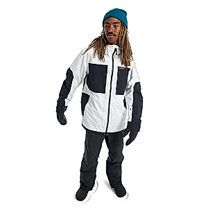 Burton Mens' Frostner 2L Snow Jacket (US, Alpha, Medium, Regular, Regular, Stout White/True Black)