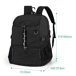 GOBUROS Basketball Bag, Soccer Equipment Bag with Ball & Shoe Compartment for Soccer Ball, Volleyball, Gym, Outdoor and Travel, Black