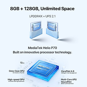 UMIDIGI F3 (8GB+128GB) Unlocked Cell Phone, NFC, Android11, 6.7inch HD Full Screen, 5150mAh Battery, Smartphone with Sony 48MP AI Triple Camera, 18W Fast Charging, Dual SIM