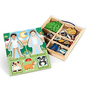 Melissa & Doug Occupations Magnetic Dress-Up Wooden Pretend Play Set (74 pcs) - Magnetic Dress-Up Dolls For Kids