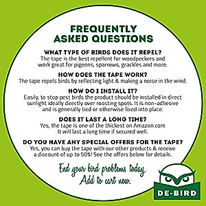 De-Bird Bundle Includes: Bird Scare Rods 12 Pk & Reflective Scare Tape 125ft roll - Keep Away Pigeon & Woodpeckers from Your Garden