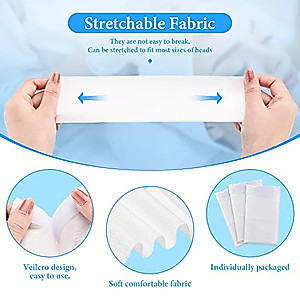 Noverlife 100PCS Disposable Spa Facial Headbands, Elastic Headband Wrap with Adjustable Magic Tape, Stretch Non-Woven Facial Bandeau, Soft Skin Care Essential Headband with Convenient Closure