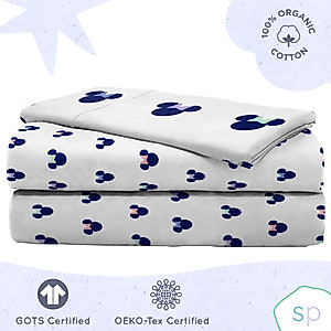 Saturday Park Disney Minnie Mouse Dreaming of Dots Twin Sheet Set - 3 Piece 100% Organic Cotton Sheets - GOTS & Oeko-TEX Certified (Disney Official)