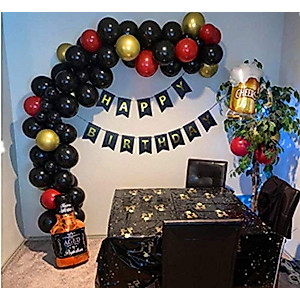 10Pcs Whiskey Bottle Beer Mug Super Shape Mylar Foil Balloon Aluminium Balloon Birthday Party Decoration Supplies for Bar Valentines Wedding Decors