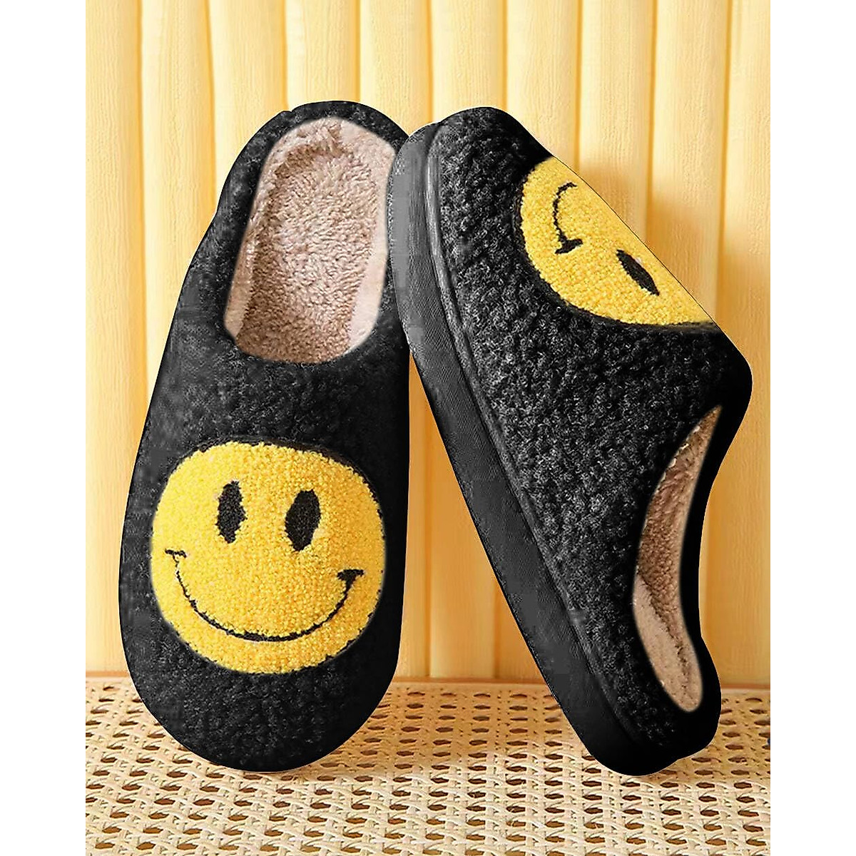 YJJY Kids Smile Face Slippers Girls Slippers for Kids Boys Soft Lightweight Cozy Indoor and Outdoor