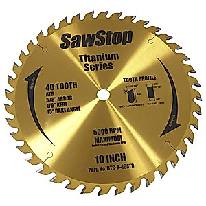 SawStop Circular Saw Blade, 40 Teeth, Wood