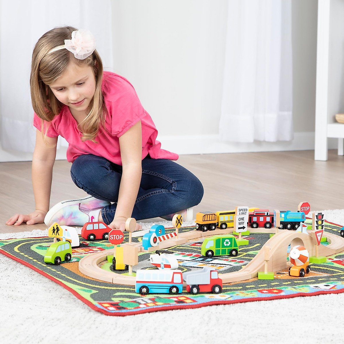 Melissa & Doug Deluxe Multi Vehicle Activity Rug (SIOC)