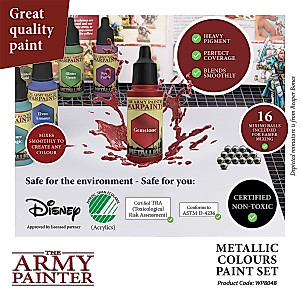 The Army Painter - Metallic Colours Paint Set - Hobby Acrylic Paint Set of 10 Metallic Acrylic Paint - Includes Tainted Gold Acrylic Paint Metallic - Acrylic Hobby Paint Set of Acrylic Metallic Paint