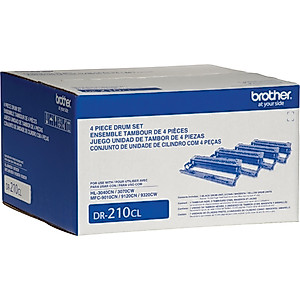 Brother DR-210CL Four Drums - 1 Black, 1 Cyan, 1 Magenta, 1 Yellow - Retail Packaging - DR210CL