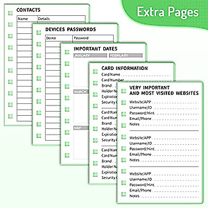 Forvencer Password Book with Individual Alphabetical Tabs, 4" x 5.5" Small Password Notebook, Spiral Password Keeper, Internet Address and Password Manager, Password Logbook for Home Office, Mint