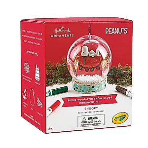 Hallmark Peanuts Snoopy Build-Your-Own Crayola Snow Globe Christmas Ornament Kit