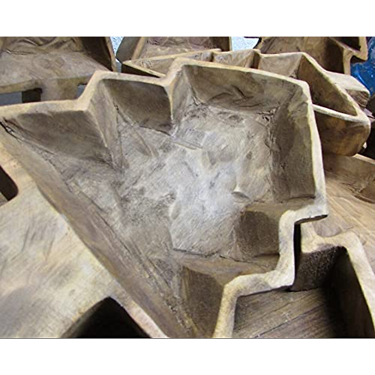 5-Pack Farmhouse Tree Wood Rustic Handmade Dough Bowls 9 x 13 x 1.5 inches - Candle Pour - Candle Fill - Gifts for Holidays, Christmas Tree