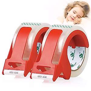 BOMEI PACK Heavy Duty Clear Packing Tape,2 Rolls with refillable Dispenser,Noiseless Packaging Tape 1.88 Inches x 55 Yards,Industrial Grade Boxes Shipping Tape for Moving,Mailing and Storages