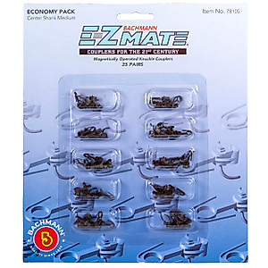 Bachmann Trains - E-Z MATE COUPLERS - ECONOMY PACK (25 pair) - CENTER SHANK - MEDIUM - HO Scale