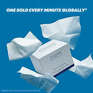 Clean Skin Club Clean Towels XL, 100‪%‬ Biobased Dermatologist Face Towel, Disposable Face Towelette, Facial Washcloth, Makeup Remover Dry Wipes, Ultra Soft, 50 count, 1 pack
