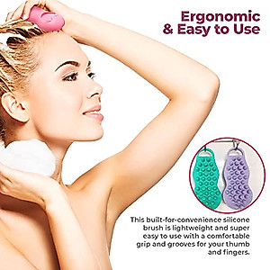 WeeCosy Hair Shampoo Brush Anti Cellulite Massager Scalp Care Hair Brush with Soft Silicone Scalp Massager (Pink)