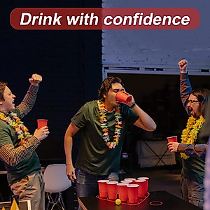 GOLDGE 63 x 23.6 inches Beer Pong Table Mat, Drinking Games for Adults Party, 8pcs Beer Pong Balls, 30pcs Beer Pong Cups