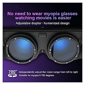 KSHAAR 3D Smart Full HD Virtual Video Glasses Private Cinema App Download Smart Android Smart Android 3D Video Glasses (Color : Black color128GB)