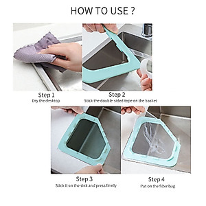 Triangle Tri-Holder Filter,Filter with 200 pcs Sink Strainer Bag Multipurpose RV WashBasin Garbage for Kitchen Food Waste Leftover Garbage