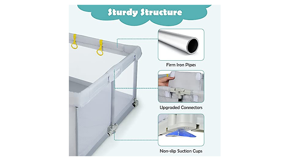 INFANS Foldable Baby Playpen: Safe & Spacious Activity Center