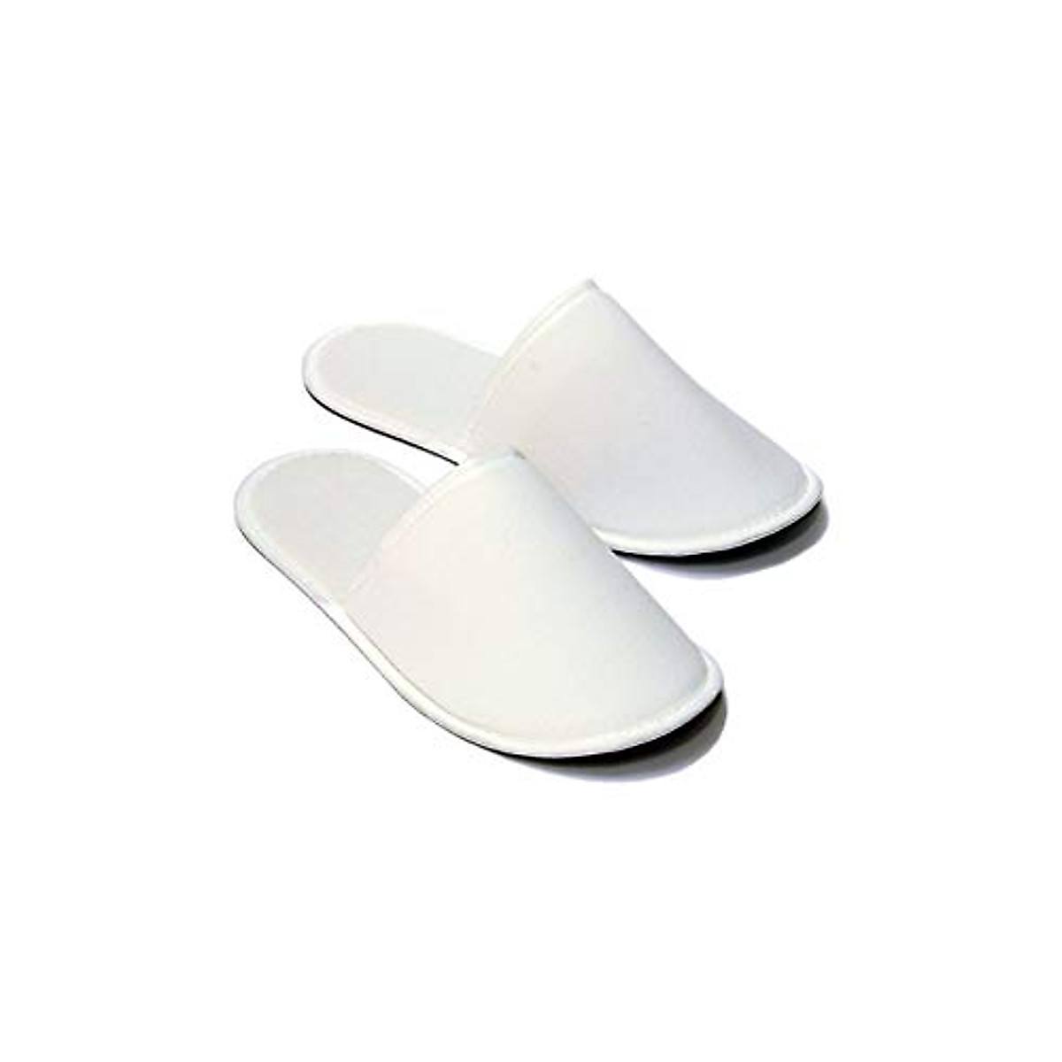 CHOCHILI 5 Pairs Fabric Packed Disposable Hotel Slippers for Airbnb Spa Salon Party Wedding Guests - Fits up to Adult US Men Size 10 & Women Size 11, White