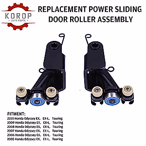 Sliding Door Roller 1 pair for 2005-2010 Honda Odyssey EX EX-L Touring,Power Slide Door Roller Assembly Replace # Left 72561-SHJ-A21, 924-128. Right 72521-SHJ-A21, 924-129
