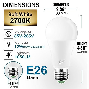 ILC LED Light Bulb 85W Equivalent, Color Changing Light Bulbs 2700K Warm White, Remote Control RGB 6 Modes, Timing, Sync, Dimmable E26 Screw Base (2 Pack)