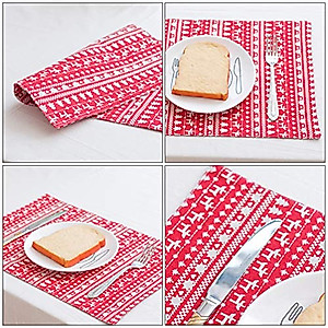 Rustic Placemats Christmas Placemat Table Mats Cotton Burlap Placemats for Kitchen Holiday Table Home Party Decoration Jute Placemat