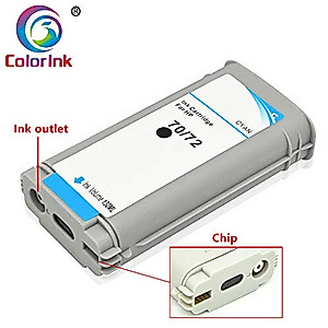 ColorInk Compatible Ink Cartridge Replacement for HP 70 Ink Cartridge 130ml Worked with HP Designjet Z2100 Z3100 Z3200 Z5200 Printer (Pack of 8)