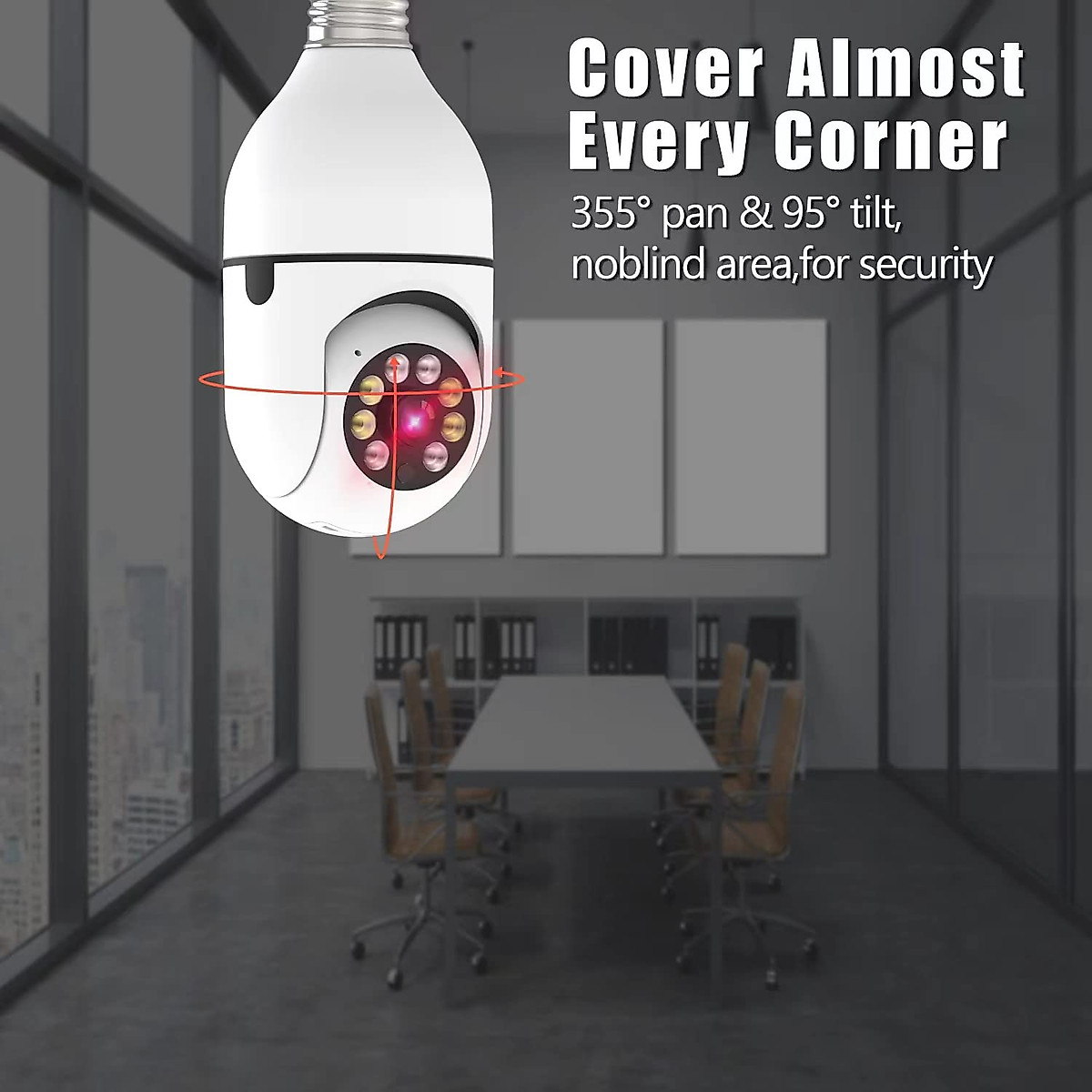 GULZIIYA Wireless WiFi Light Bulb Camera 1080P Outdoor, 2023 New Upgrade 360° Indoor Socket Security Cameras for Home Security with 2-Way Audio, Real-time Motion Detection, Color Night Vision