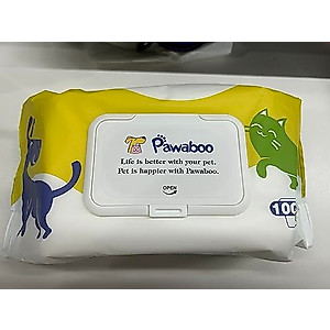 Pawaboo Dog Wipes for Paws and Butt, Unscented Hypoallergenic Pet Wipes for Dog Cat, Soft Thick Dog Grooming Wipe for Cleaning Deodorizing with Lids, Puppy Wipes for Face Ears Body- 1Pack/100Count