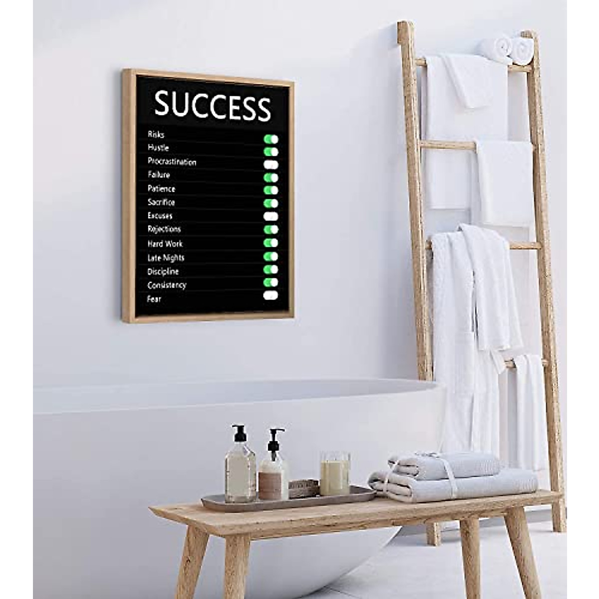 Success patient consistency hard work risk inspirational poster inspiring wall art self motivating black canvas decorative front quotes encouraging gift entrepreneur wall art office classroom living room 12 "x16" x1 unframed