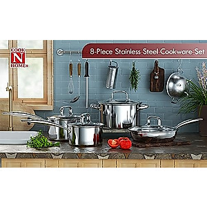 Cook N Home Lid 2-Quart Stainless Steel Saucepan, Silver