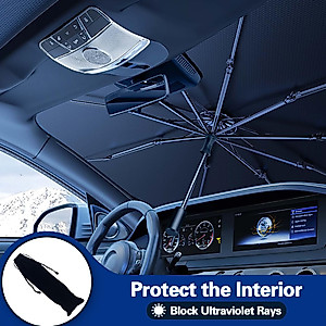 Car Windshield Sun Shade Umbrella - Foldable Car Umbrella Sunshade Cover UV Block Car Front Window (Heat Insulation Protection) for Auto Windshield Covers Trucks Cars (Large)