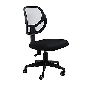 Comfty Fabric Seat and Nylon Base Mesh Back Swivel Task Chair, Black