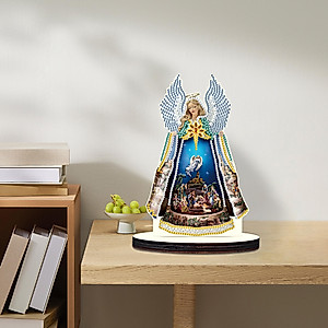 Angel Girl Pattern Diamond Painting Desktop Ornaments Kit for Adults Beginner 5D DIY Diamond Art Tabletop Decorations Special Gem Mosaic Arts Crafts Home Bedroom Table Decor