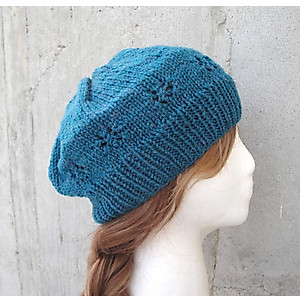 Hand Knit Slouch Hat, Soft Wool, Slouchy Beanie Women & Teen Girls, CHOOSE COLOR