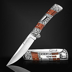 NedFoss Folding Pocket Knife for Men, Temperament Gentleman's Knife with Back Lock and Pocket Clip, Elegent Cool Knives Collection Gift For All