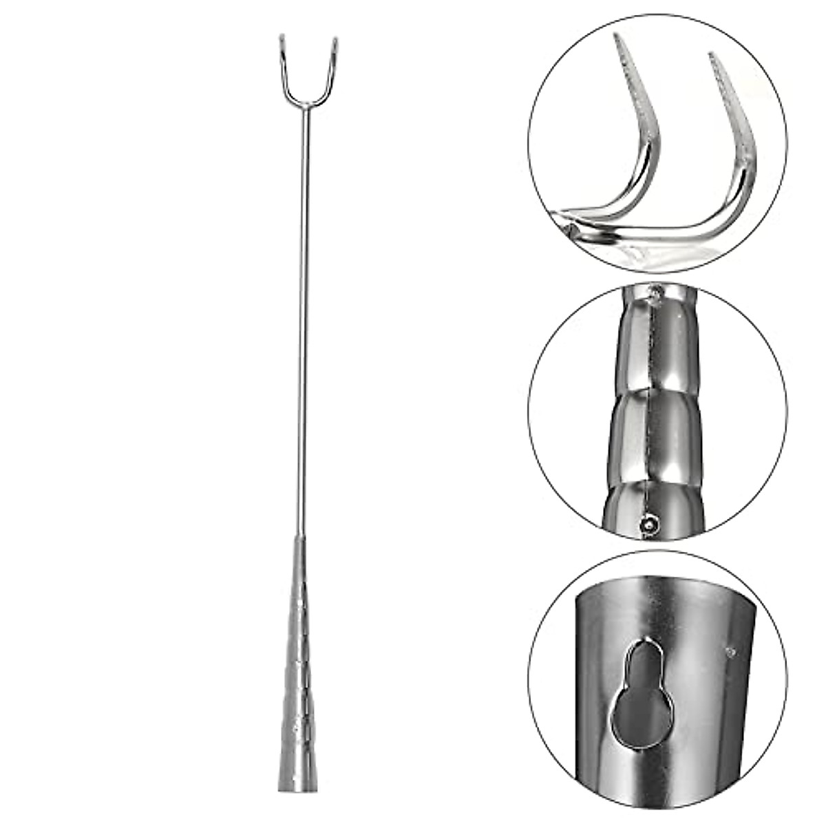 YARDWE Barbeque Grill Meat Hook Stainless Steel Double Hooks Roast Duck Hook Bacon Hams Meat Processing Butcher Hook Hanging Drying BBQ Grill Hanger Cooking Smoker Hook Tool Clothes Rack Heavy Duty