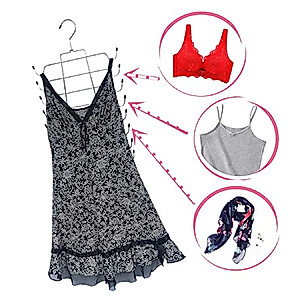 LIYZWJY Metal Hanger Saving Hangers Closet Organizer for Tank Tops,Bras,Cami,Strappy Dress,Bathing Suits,Belts (2pack)