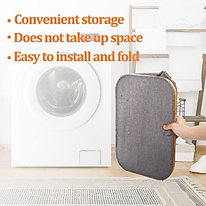 AMBIRD 2-Pack Laundry Basket with Lid, Bamboo Frame, Large Capacity, Upgraded Fabric, Portable and Foldable, Ideal for Bedroom, Bathroom, Nursery, and Household