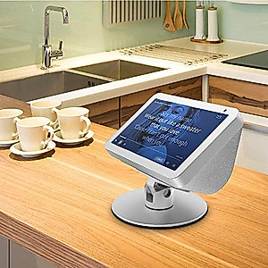 ATOPKUWAR Stand for Amazon Echo Show 8, Echo Show 8 Adjustable Stand, Horizontal 360 Rotation Longitudinal Angle Change Echo Show 8 White MY012-02