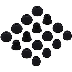 ALXCD Ear Tips Replacement for Beats Flex Wireless Earphones, S/M/L/D 4 Sizes 8 Pairs Soft Silicone Eargel Earbuds Tips, Fit for Beats Flex, 8 Pairs (Black)