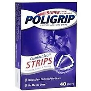 Super Poligrip Comfort Seal Strips Denture Adhesive - 40 Strips (pack of 6)
