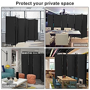 2023 Portable Room Divider, 6 Panel Partition Room Dividers, Privacy Screen with Foot, Portable Room Partition Screen, Freestanding Wall Divider and Separator for Home Office(Includes 7 Support Foot)