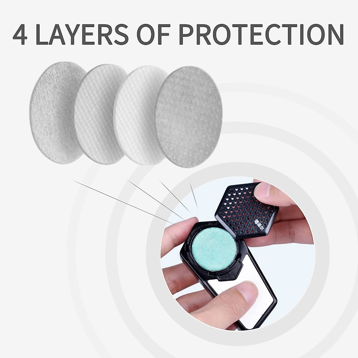 Rsenr Fan Filter Compatible with Rsenr R11 Portable Wearable Air Purifier Maskes Fan Filter(20 PCS) (HEPA Filter)