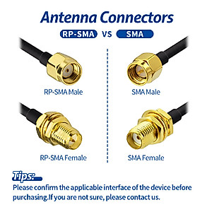 Bingfu WiFi Antenna Extension Cable 50 feet RP-SMA Male to RP-SMA Female Bulkhead Mount Double Shielded Low Loss -100 Cable for WiFi Wireless Router Hotspot Security IP Camera