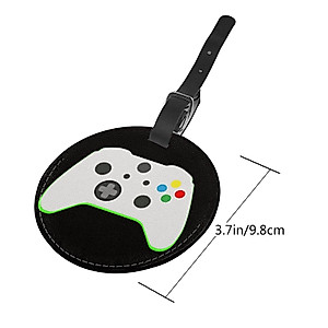 Luggage Tag Gamer Controller Video Games, Pu Leather Bag Travel Suitcases Id Identifier Baggage Label for Women Men Boys Girls